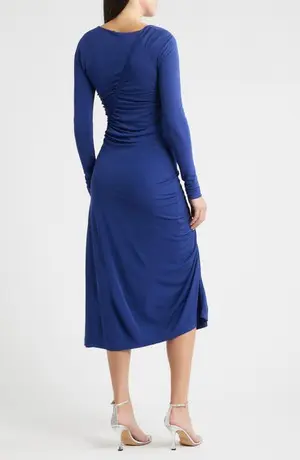 BOSS Ruched Long-sleeve Dress