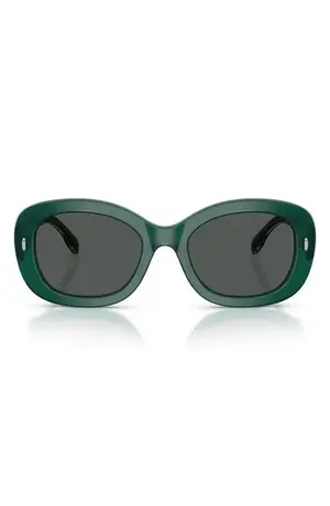 Tory Burch 52mm Oval Sunglasses - Dark Green/sage /dark Grey