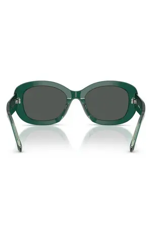 Tory Burch 52mm Oval Sunglasses - Dark Green/sage/dark Grey