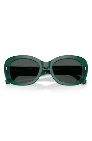 Tory Burch 52mm Oval Sunglasses - Dark Green/sage/dark Grey