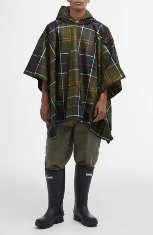 Barbour Tartan Showerproof Packable Poncho - Classic Tartan