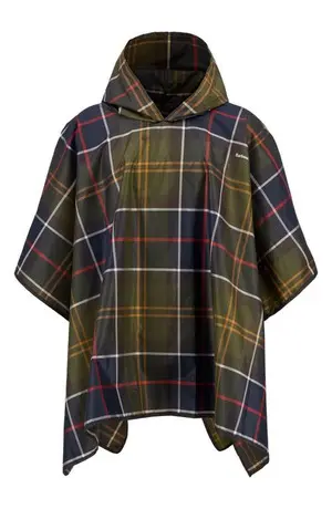 Barbour Tartan Showerproof Packable Poncho - Classic Tartan