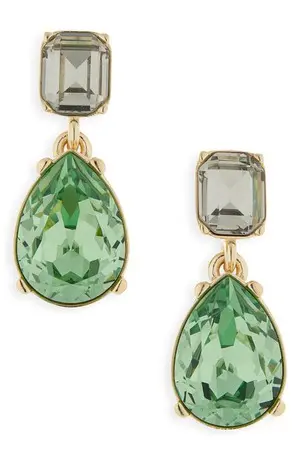 Oscar De La Renta Crystal Drop Earrings - Peridot