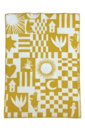 KLIPPAN Moomin Wool Baby Blanket - Yellow