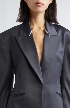 GRACE LING Fangs Single-breasted Wool-blend Blazer