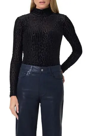 Paige Ursula Mock Neck Burnout Top