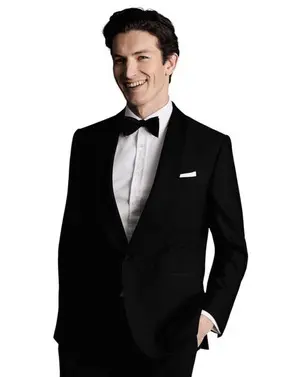 CHARLES TYRWHITT Shawl Dinner Suit Jacket - Black