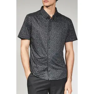 7 Diamonds Mercer Floral Short Sleeve Button-up Shirt - Black