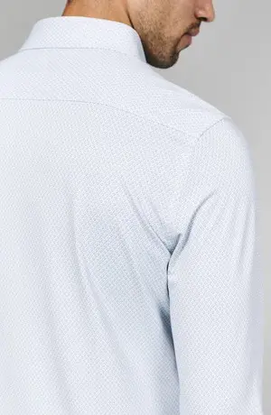 7 Diamonds Layth Geo Print Wrinkle Resistant Performance Button-up Shirt