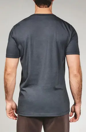 7 Diamonds Stretch Cotton & Modal Performance Crewneck T-shirt - Charcoal