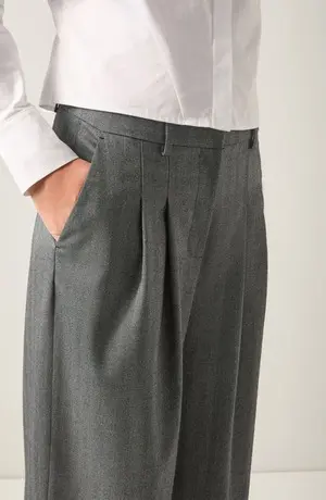 LK BENNETT Liz Wide-leg Herringbone Trousers