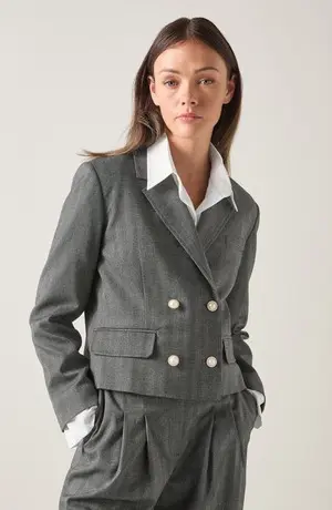 LK BENNETT Liz Double-breasted Crop Blazer