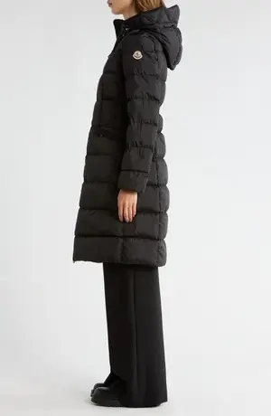 Moncler Avocette Hooded Quilted Down Puffer Coat - Black