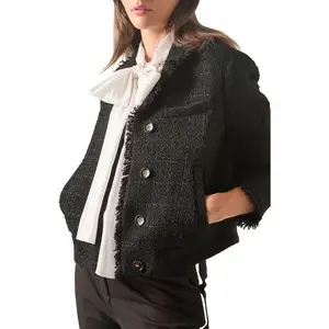LK BENNETT Pip Tweed Trim Bomber Jacket