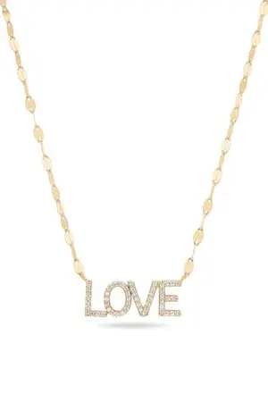 Lana Jewelry Mini Love Diamond Pendant Necklace - Yellow Gold