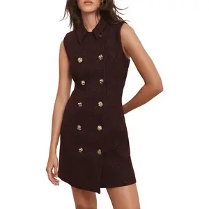 Mint Velvet Boucle Mini Shift Dress - Burgundy