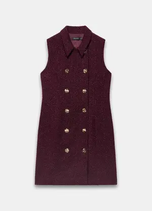 Mint Velvet Boucle Mini Shift Dress - Burgundy