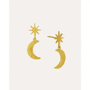 OTTOMAN HANDS Star And Moon Drop Earrings - Gold