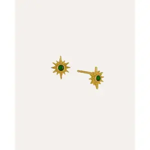 OTTOMAN HANDS Onyx Star Stud Earrings - Gold