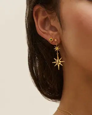OTTOMAN HANDS Onyx Star Stud Earrings