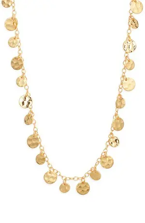 Nest Jewelry Hammered Disc Necklace - Gold
