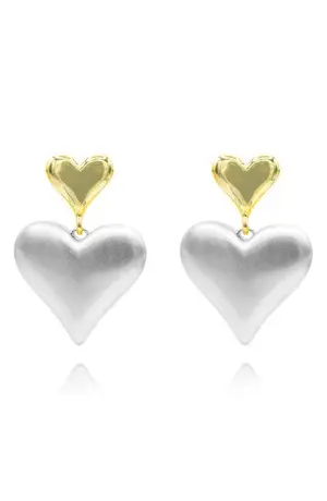 LA MENO Paris With Love Drop Earrings - Gold/silver