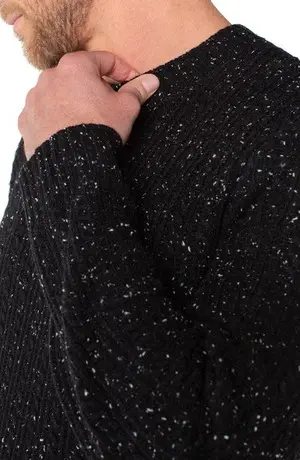 LIVERPOOL Cable Crewneck Sweater - Black