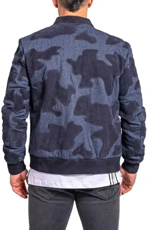 MACEOO Ascension0008 Leather & Denim Camouflage Jacket