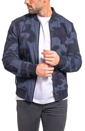 MACEOO Ascension0008 Leather & Denim Camouflage Jacket