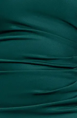 XSCAPE EVENINGS Pleated One-shoulder Mermaid Gown - Hunter