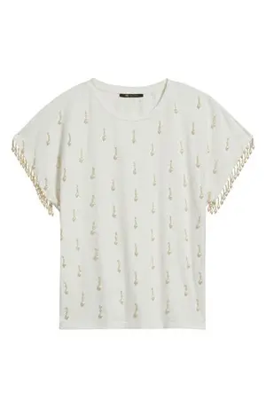 Kobi Halperin Carmel Faux Pearl Accent Cotton T-shirt