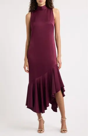 Kobi Halperin Jenkins Sleeveless Satin Maxi Dress - Berry