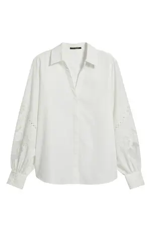 Kobi Halperin Calla Lace Accent Button-up Shirt