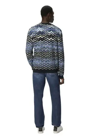 Missoni Crew Neck Geometric Zigzag Pattern Sweater
