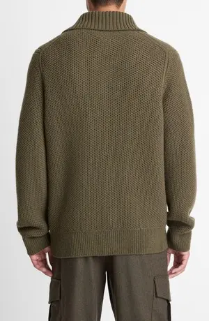 Vince Honeycomb Mock Neck Wool Sweater