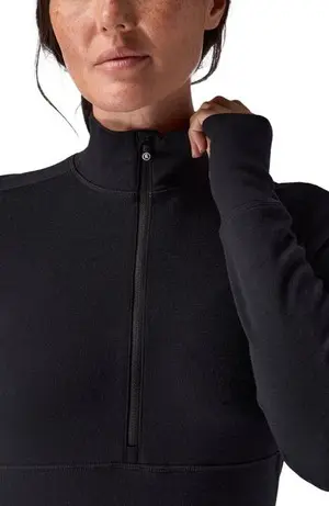 BACKCOUNTRY Cedars Rws Merino Midweight 1/4-zip Baselayer Top - Black