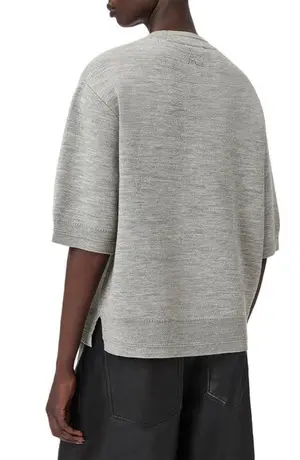 ALLSAINTS Nika Elbow Sleeve Wool Sweatshirt - Grey Marl