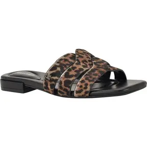 Calvin Klein Tishaly Genuine Calf Hair Slide Sandal - Animal