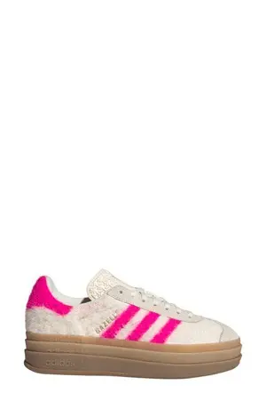 Adidas Gazelle Bold Platform Sneakers - Cream White/pink/gold
