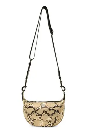 THINK ROYLN Tiny Dancer Snakeskin Embossed Leather Crossbody Bag