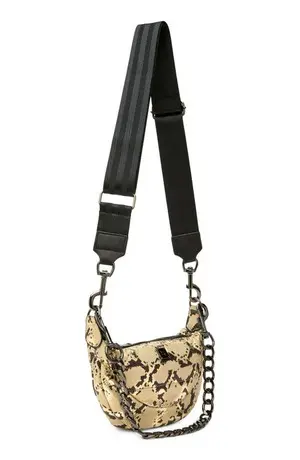 THINK ROYLN Tiny Dancer Snakeskin Embossed Leather Crossbody Bag