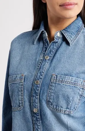 Warp + Weft Western Denim Button-up Shirt