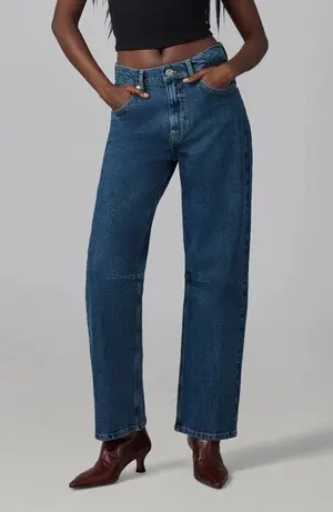 LOLA DENIM Dylan High-rise Barrel Jeans - Classic Stone Blue