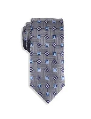 OAK HILL BY DXL Oak Hill Geometric Patterned Tie - Grey