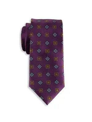OAK HILL BY DXL Oak Hill Geometric Patterned Tie - Purple