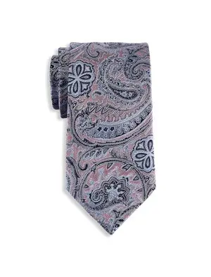 OAK HILL PREMIUM BY DXL Big & Tall Paisley Silk Tie - Pink