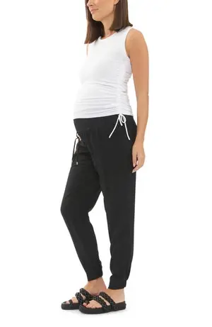 RIPE MATERNITY Tencel Off Duty Cargo Maternity Pant - Black