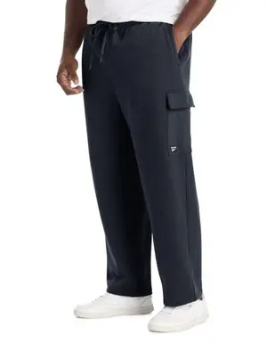 REEBOK Big & Tall Performance Supersoft Cargo Sweatpants - Black