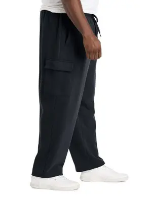 REEBOK Big & Tall Performance Supersoft Cargo Sweatpants - Black