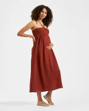 RIPE MATERNITY Evie Crochet Dress - Amber